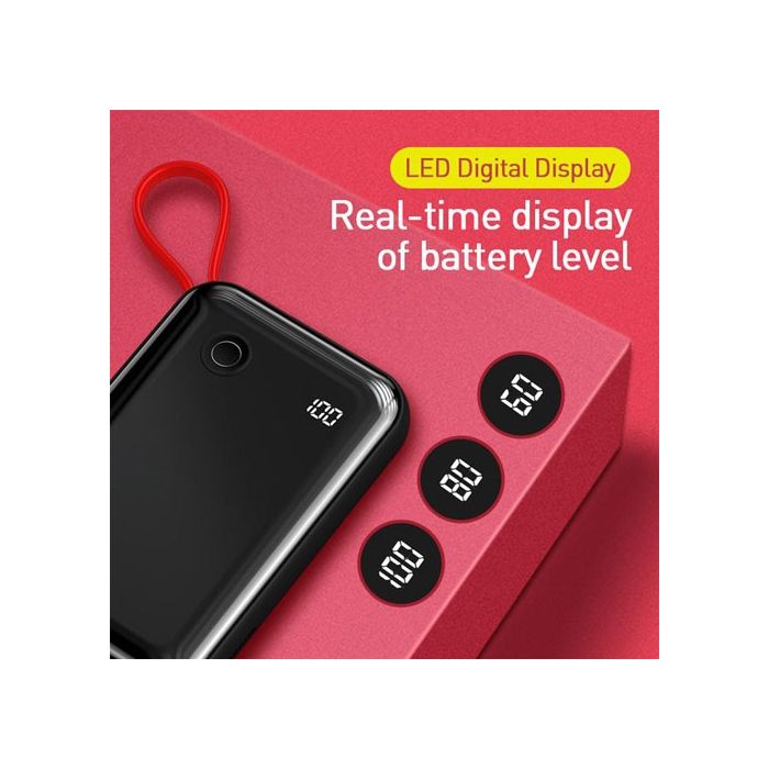 10000mAh 3A Power Bank with built-in Type-C Cable by Baseus