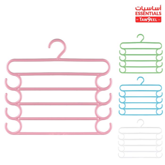 5-Level Plastic Hanger by Taw9eel Essentials