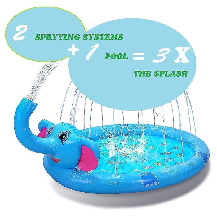 Inflatable Inflatable Sprinkler Splash Elephant Swimming Mat for Kids