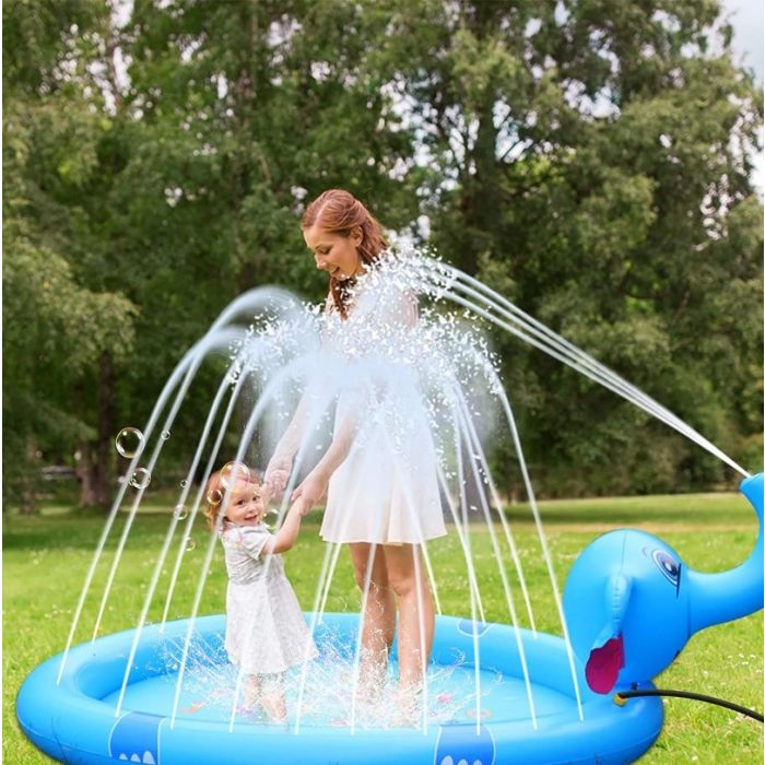 Inflatable Inflatable Sprinkler Splash Elephant Swimming Mat for Kids