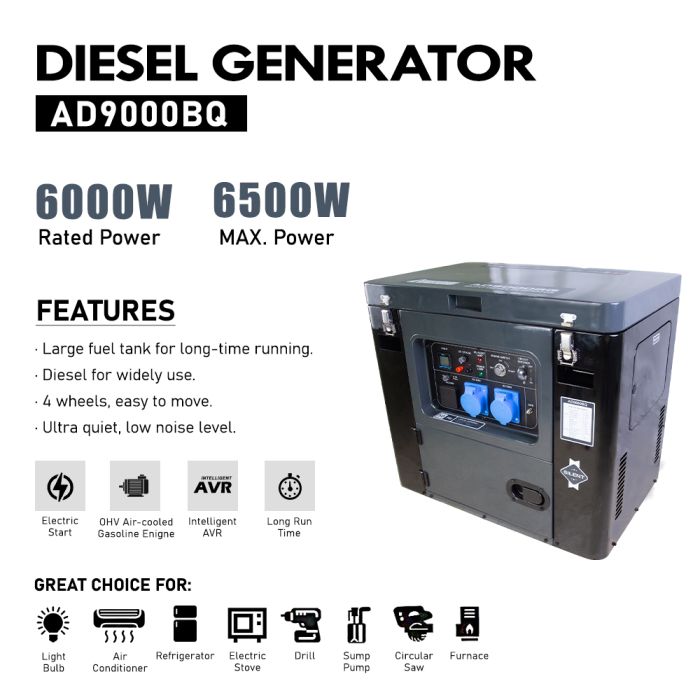 6500W Diesel Electric Generator by A-ITech