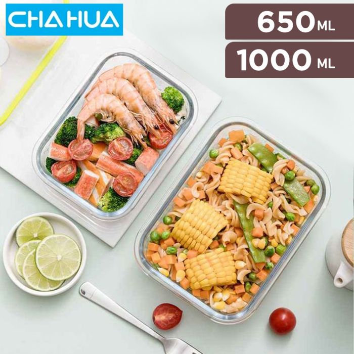 Chahua Borosilicate Leakproof Lunch Box (650ml or 1000ml)