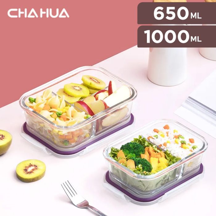 Chahua Clip on Glass Container ( 650ml or 1000ml )