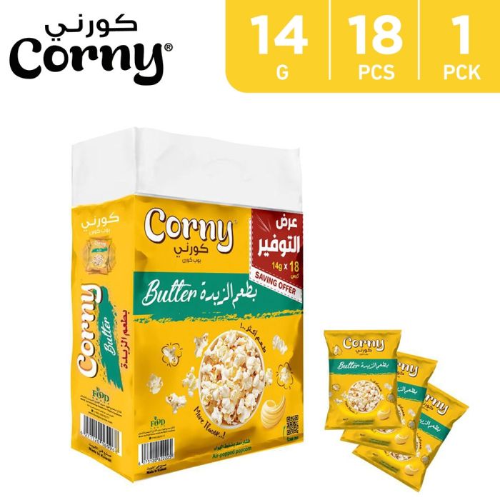Corny Popcorn With Butter Flavor 18 x 14g