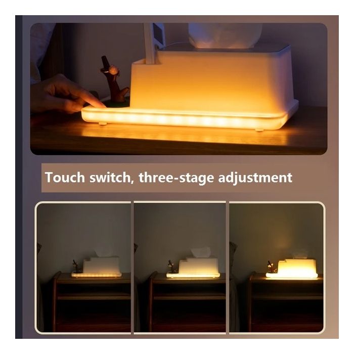 Desktop Tissue Box With Led Night Light