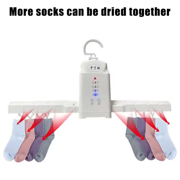 Foldable Clothes Dryer with Electric Shoe Drying Rack and Heater Hangers