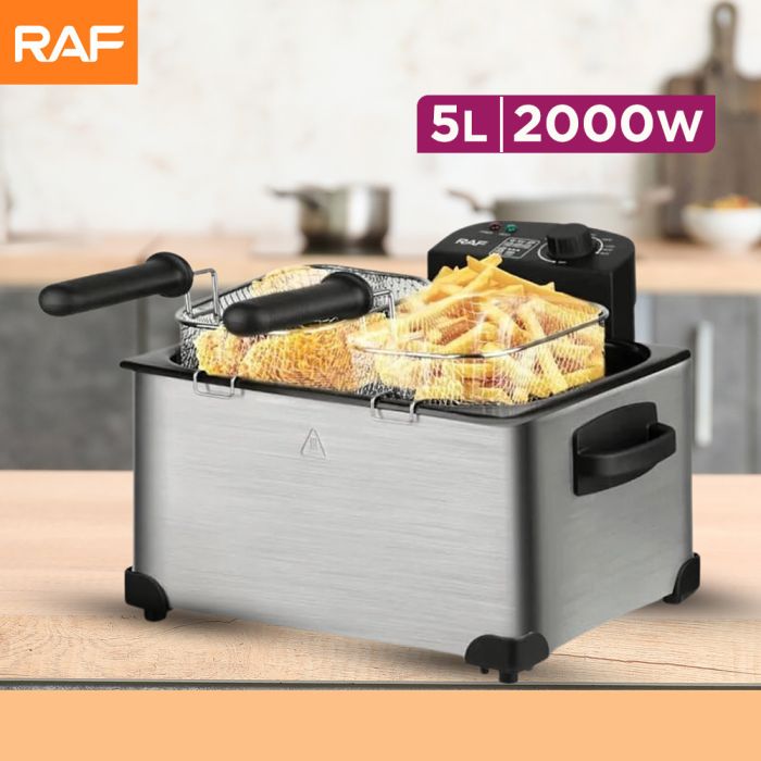 Electric Double Basket Deep Fryer 5L 2000W by RAF