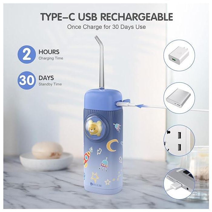 Rechargeable Small Professional Kids Water Flosser 120ml