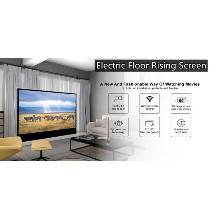 SMQ Electrical Pull Up Projector Screen 4K ( 100 Inch ) 250×175 CM