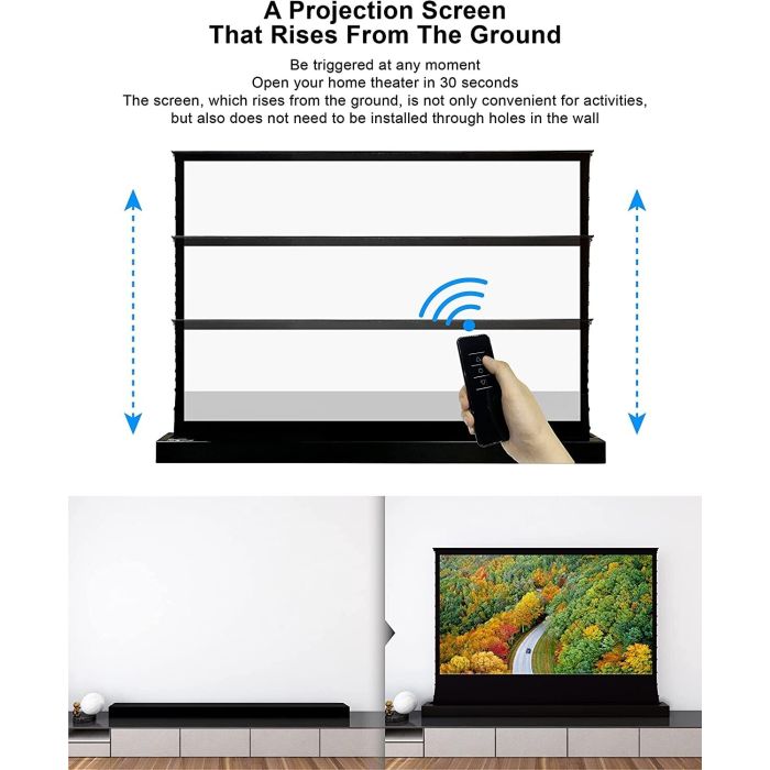 SMQ Electrical Pull Up Projector Screen 4K ( 100 Inch ) 250×175 CM