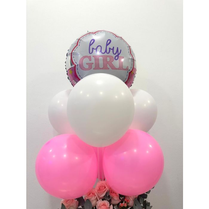 Sogha Baby Girl Box Balloons with Mixed Flowers