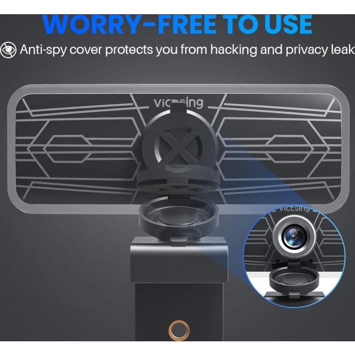 Victsing 1080p HD Webcam With Dual Microphone And Privacy Cover