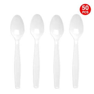 Plastic White Tea Spoon Small