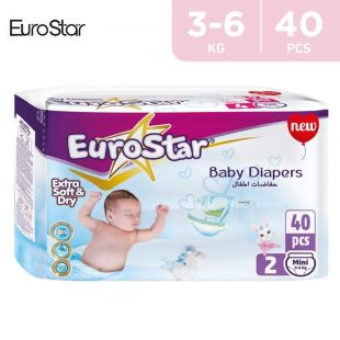 EURO STAR Baby Diapers No. 2 40 Diapers (3-6kg)